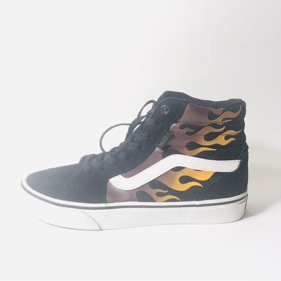 Vans | Shoes | Vans Filmore Flame Black Suede Canvas Mens Size 8 Dark ...